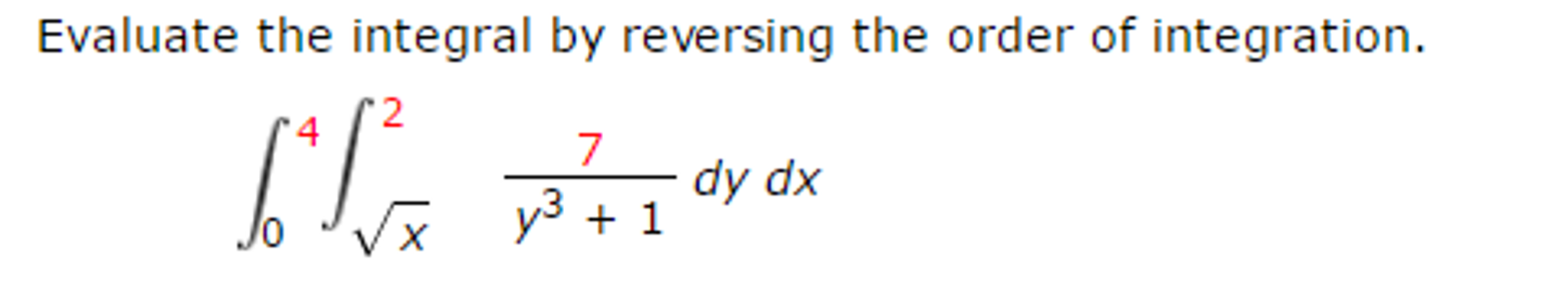Solved: Evaluate The Integral By Reversing The Order Of In... | Chegg.com