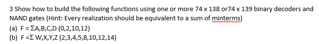 Solved Show how to build the following functions using one | Chegg.com