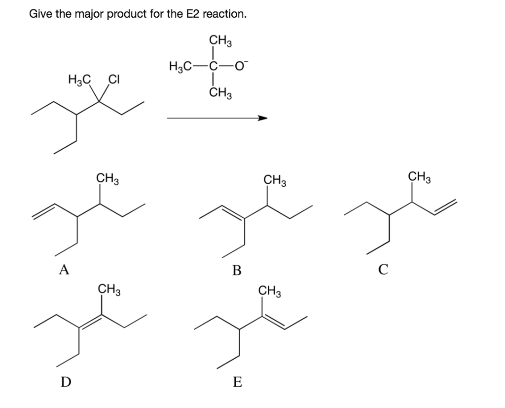 Solved Give the major product for the E2 reaction. | Chegg.com