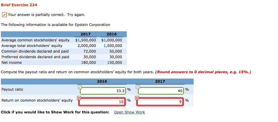 Solved Brief Exercise 224 Your answer is partially correct. | Chegg.com