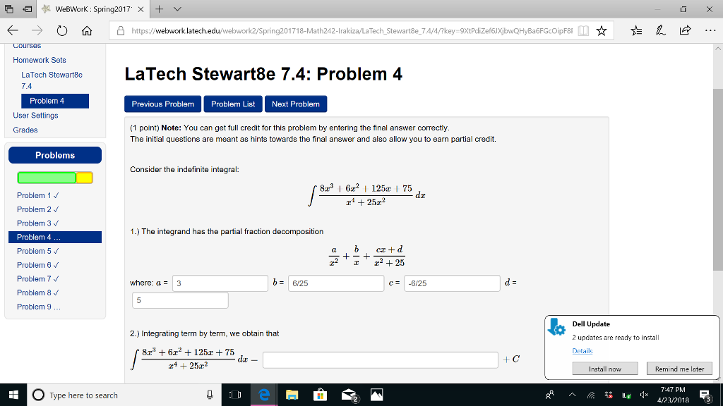 Calculus Archive | April 23, 2018 | Chegg.com