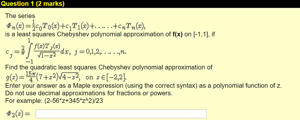 Solved The series Phi_n(x) = 1/2 c_0 T_0(x) + c_1 T_1(x) + | Chegg.com