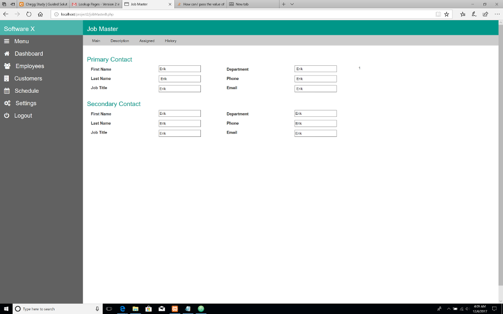This is the first page. jobLookup.php This page | Chegg.com