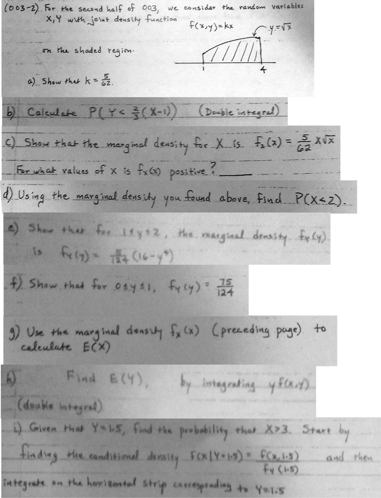 Solved For the second half of 003, we consider the random | Chegg.com