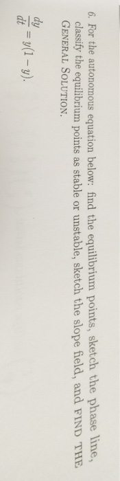 Solved For the autonomous equation below: find the | Chegg.com