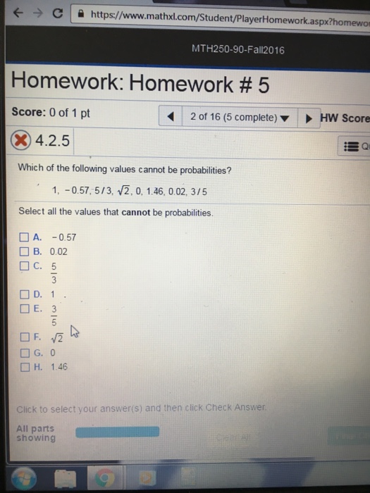 Solved Which of the following values cannot be | Chegg.com