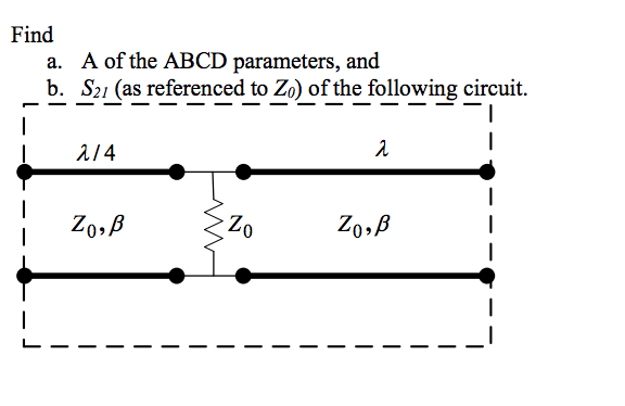 Solved Find a. A of the ABCD parameters, and λ/4 | Chegg.com