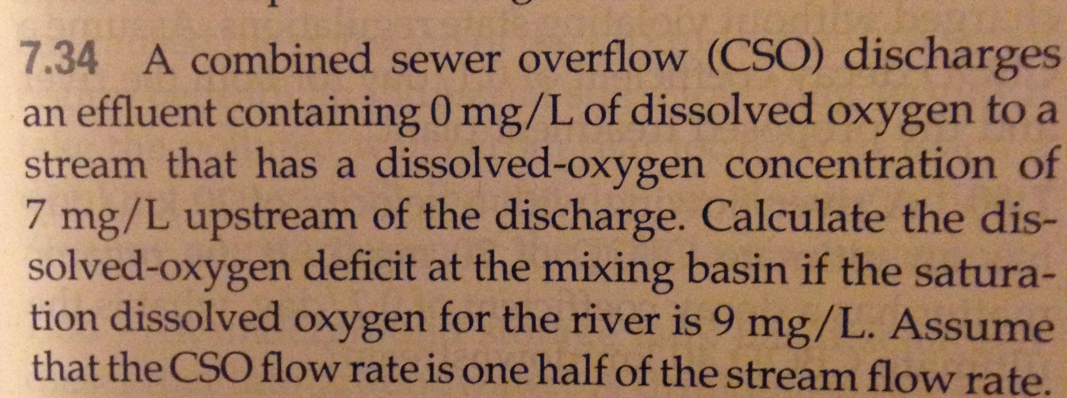 Solved 7 34 A Combined Sewer Overflow Cso Discharges An