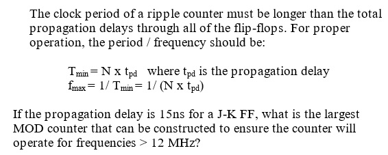 Solved The clock period of a ripple counter must be longer | Chegg.com