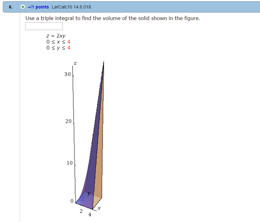 Solved Use a triple integral to find the volume of the solid | Chegg.com