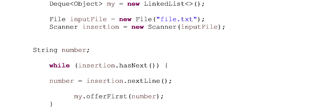 Solved I have created a Deque in java and want to print out | Chegg.com
