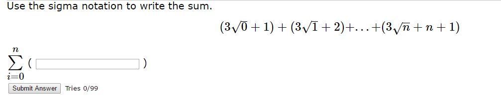 Solved Use the sigma notation to write the sum. (3 | Chegg.com