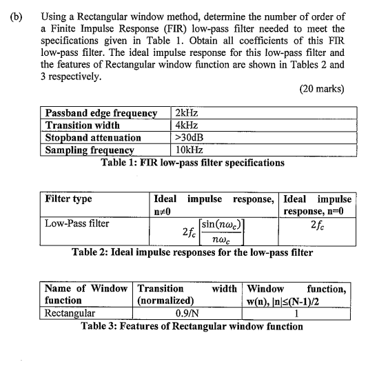Using a Rectangular window method, determine the | Chegg.com