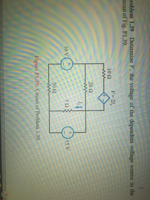 Solved Determine V, the voltage of the dependent voltage | Chegg.com