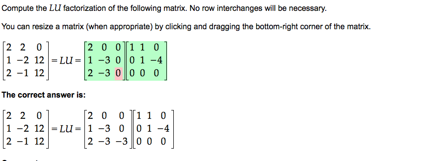 Solved Compute the LU factorization of the following matrix. | Chegg.com