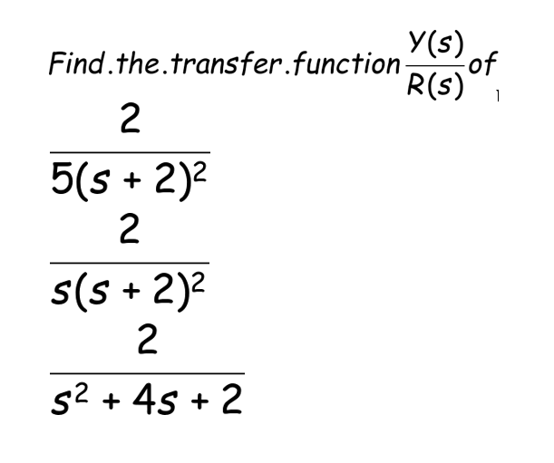 Solved Find the transfer function y(s)/R(s) of | Chegg.com