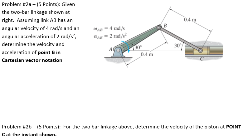 Solved Given the two-bar linkage shown at right. Assuming | Chegg.com
