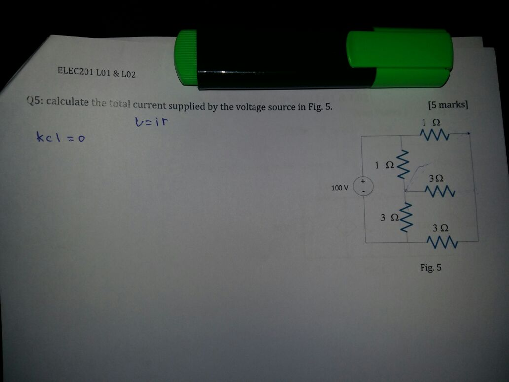 Solved Calculate the total current supplied by the voltage | Chegg.com
