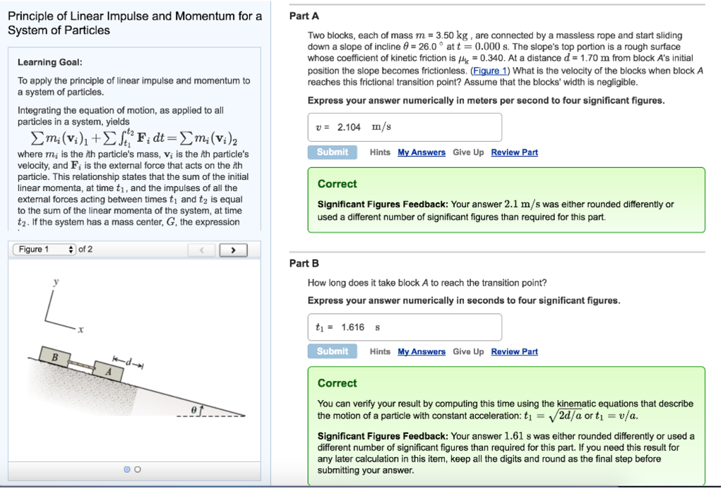 Solved Principle of Linear Impulse and Momentum for a System | Chegg.com