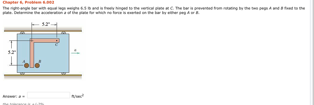 Solved The right-angle bar with equal legs weighs 6.5 lb and | Chegg.com