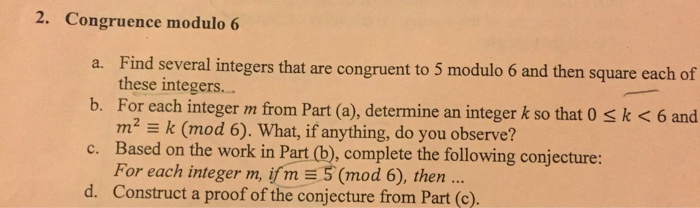 Solved Find several integers that are congruent to 5 modulo | Chegg.com