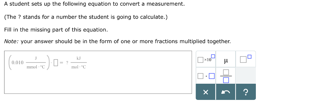 Solved A student sets up the following equation to convert a | Chegg.com