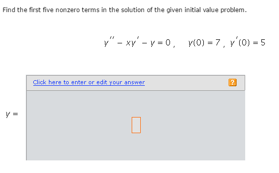Solved Find the first five nonzero terms in the solution of | Chegg.com