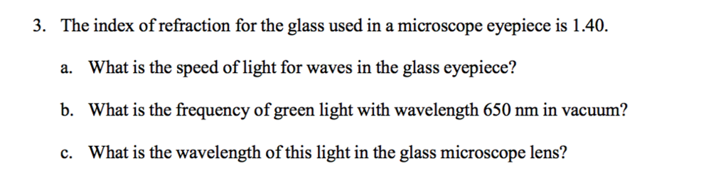 Solved The index of refraction for the glass used in a | Chegg.com
