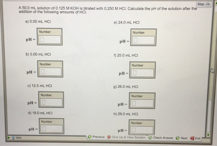 Solved A 50.0 mL solution of 0.125 M KOH is titrated with | Chegg.com