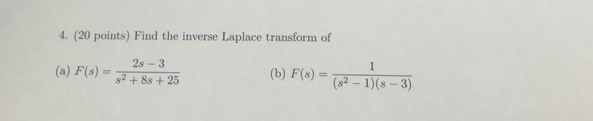 Solved Find the inverse Laplace transform of F(s) = 2s | Chegg.com