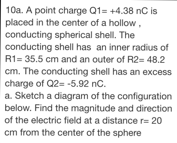 Solved 10d. A point charge Q1= +4.38 nC is placed in the | Chegg.com