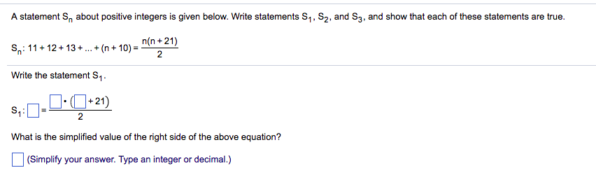 Solved A statement sn about positive integers is given | Chegg.com