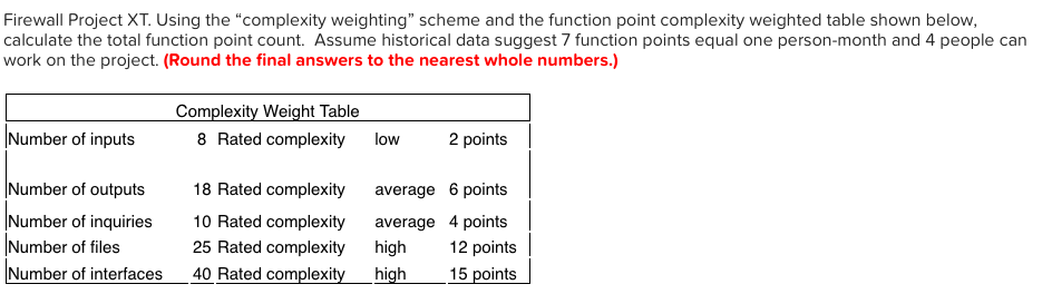 Solved Firewall Project Xt Using The Complexity Weighting