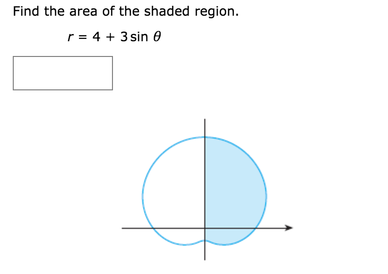 Solved Find the area of the shaded region. r = 4 + 3sin | Chegg.com