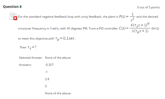 Solved For the standard negative feedback loop with unity | Chegg.com