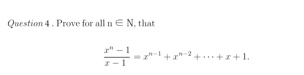 Solved Question 4 . Prove for all n E N. that r-1 | Chegg.com