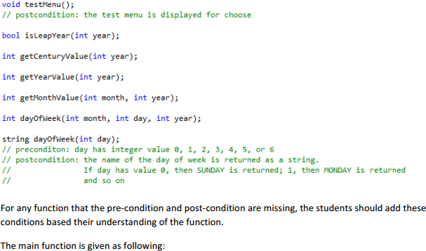 Solved C++ program which will allow the user to print out a | Chegg.com