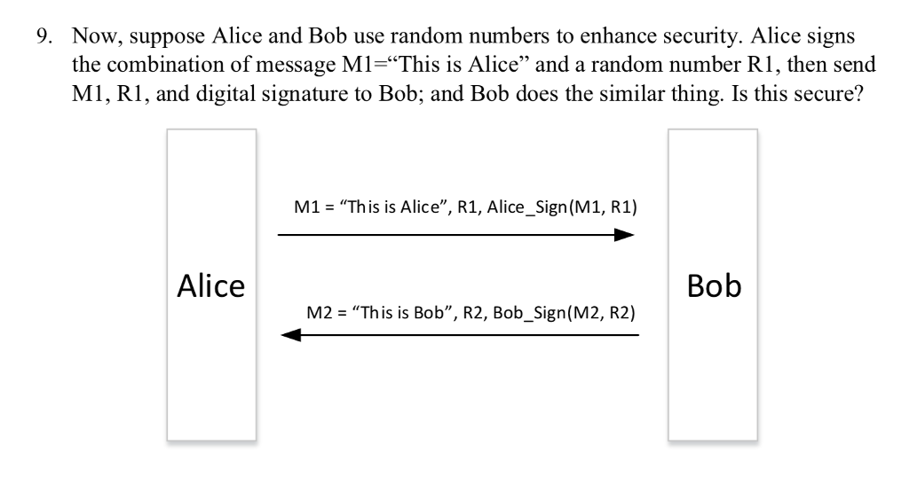 Solved Now, suppose Alice and Bob use random numbers to | Chegg.com Solved Now, suppose Alice and Bob use random numbers to | Chegg.com