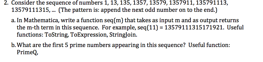 Solved Consider the sequence of numbers 1, 13, 135, 1357, | Chegg.com