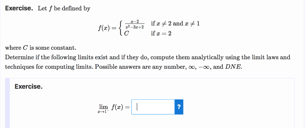 Solved Exercise. Let f be defined by if z 2 where C is some | Chegg.com