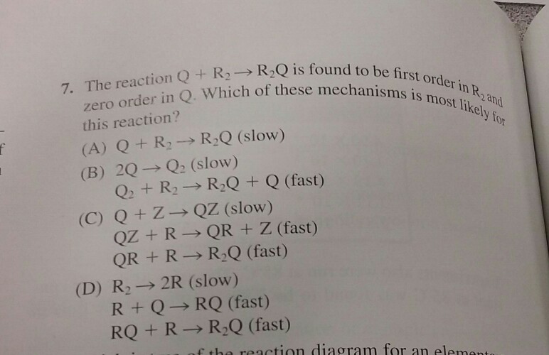 Solved The reaction Q + R_2 rightarrow R_2Q is found to be | Chegg.com