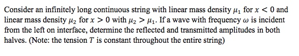 Solved Consider an infinitely long continuous string with | Chegg.com