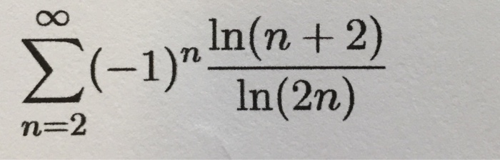 Solved ln(n 2) (-1) ln(2n) m-2 | Chegg.com