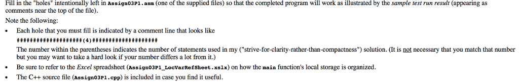 Solved Fill in the "holes" intentionally left in | Chegg.com