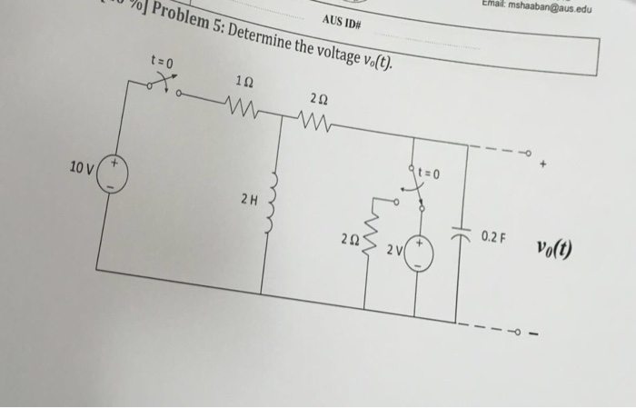 Solved Determine the voltage v_0(t). | Chegg.com