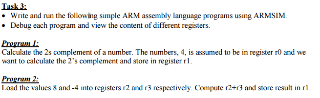 Solved Write and run the following simple ARM assembly | Chegg.com