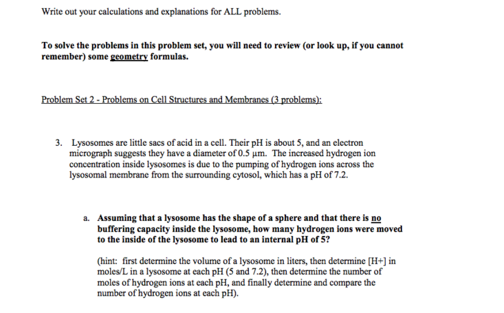 Solved Write out your calculations and explanations for ALL | Chegg.com