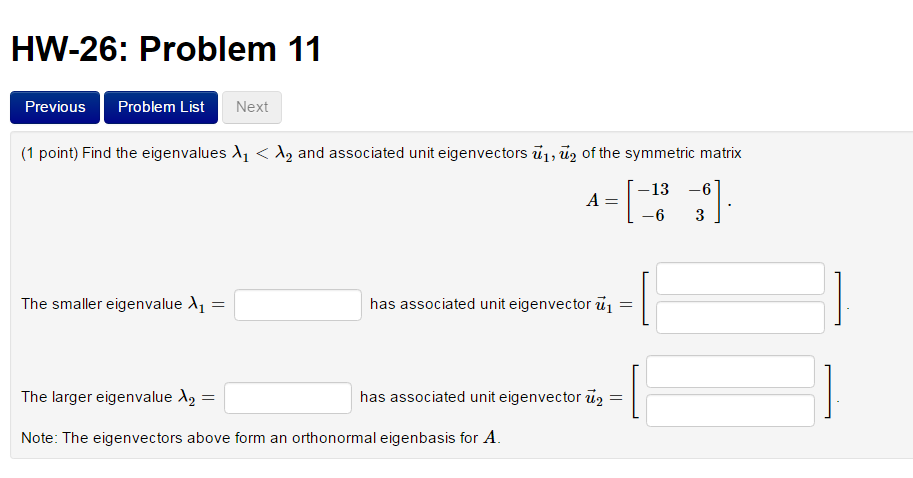 Solved Find the eigenvalues lambda_1