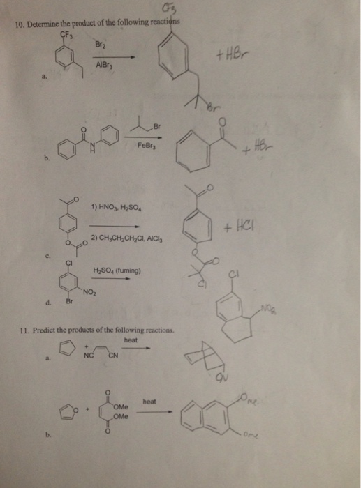Solved Determine The Product Of The Following Reactions
