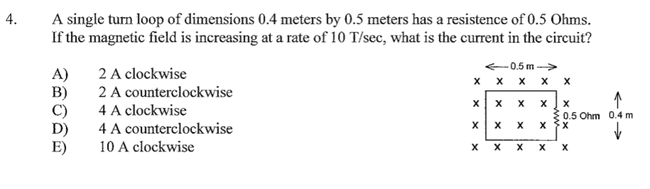 Solved A single turn loop of dimensions 0.4 meters by 0.5 | Chegg.com